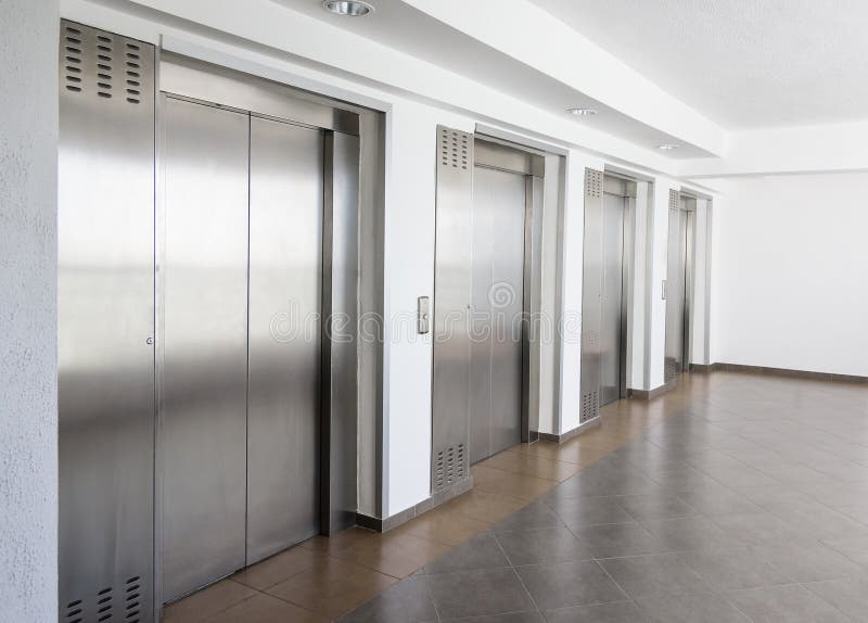 Elevator Cabin Stainless Steel Stock Image - Image of empty, element ...