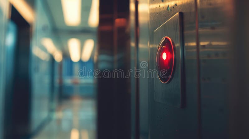 Elevator Call Button Close-up. the Button Lights Up Red Stock Illustration - Illustration of ...