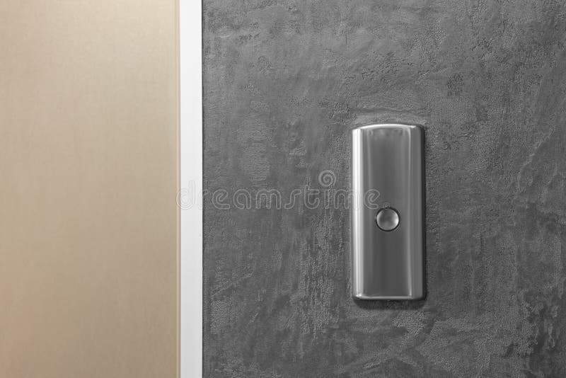 Elevator Call Button on Grey Textured Wall Stock Photo - Image of hall ...