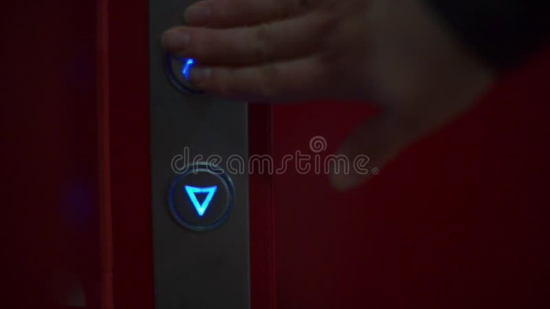 Elevator Call Buttons in the Night Lobby of the Hotel. Stock Footage ...