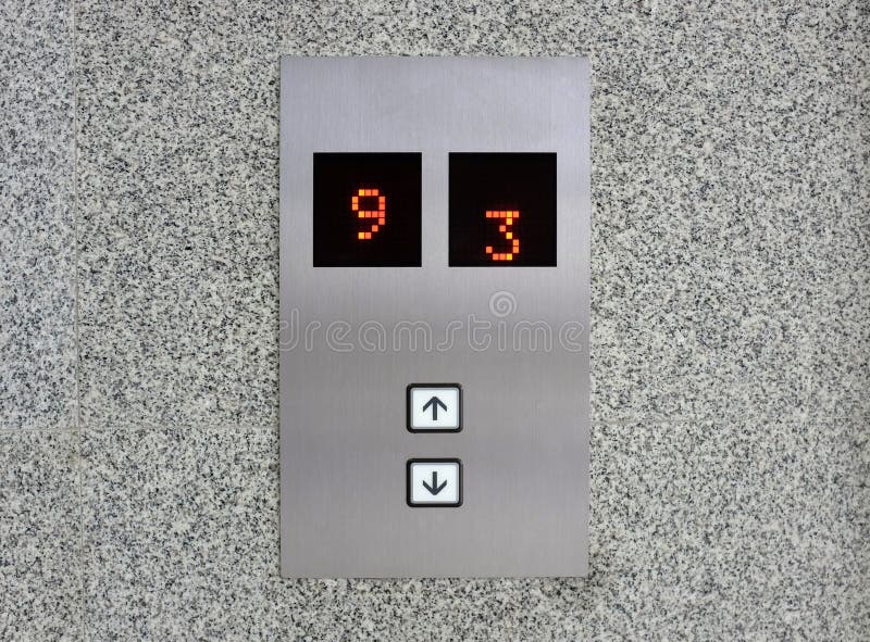 Elevator Call Panel, Up and Down Buttons Stock Image - Image of lift ...