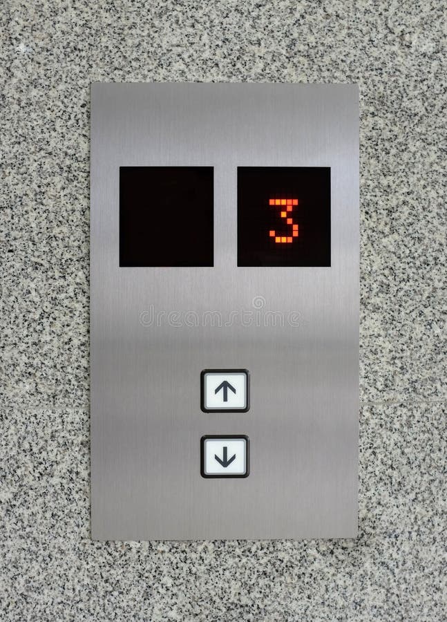 Elevator Call Panel with Blind and Wheelchair Sign with Copy Space, Up ...