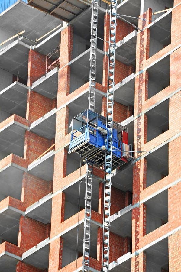 Elevator on Construction Site Stock Photo - Image of condominium ...