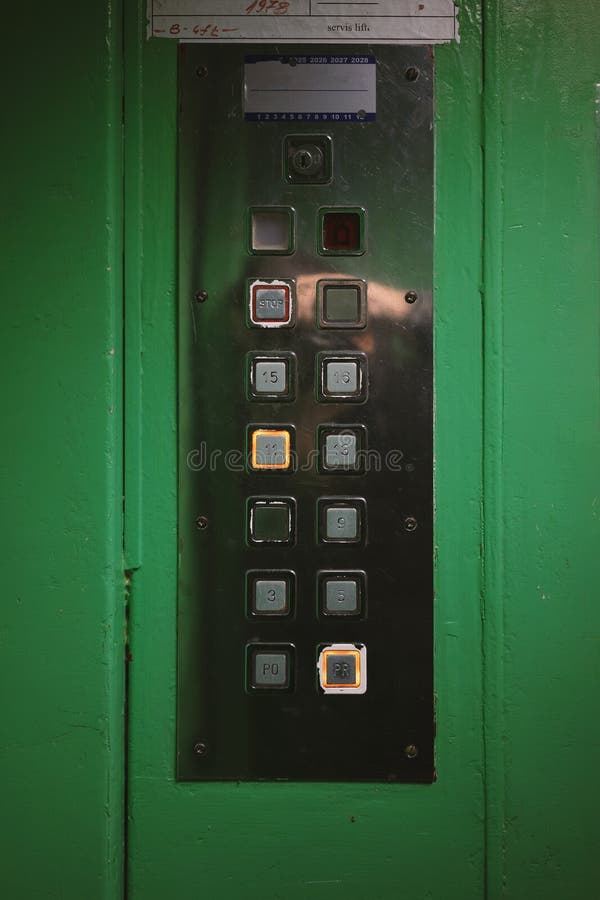 Elevator Control Panel with Floor Numbers Stock Image - Image of ...