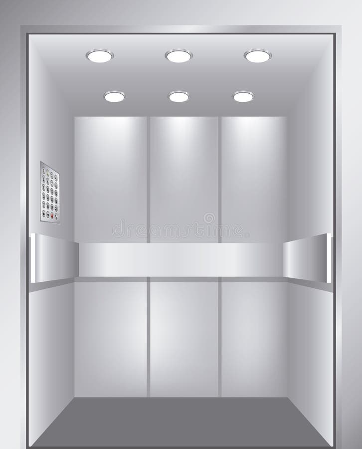 Elevator design stock vector. Illustration of steel, reflection - 41428887