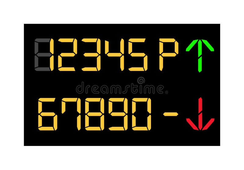 Elevator Digital Panel with Digit Isolated on White Stock Vector ...