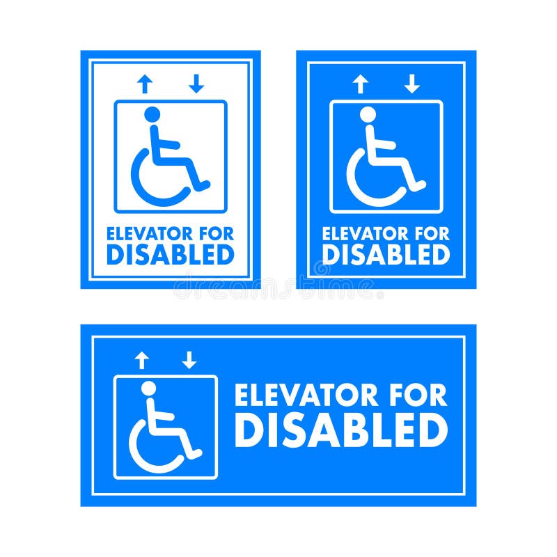 Elevator for Disability. Notice Elevator for Disabled Sign, Label Stock ...