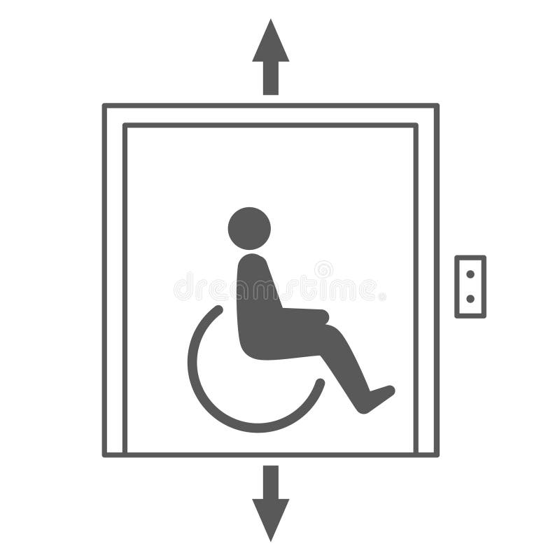 Elevator for Disability. Wheelchair Lift Vector Icon Stock Vector ...