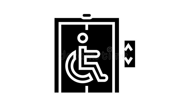 Elevator for Disabled Glyph Icon Animation Stock Video - Video of ...
