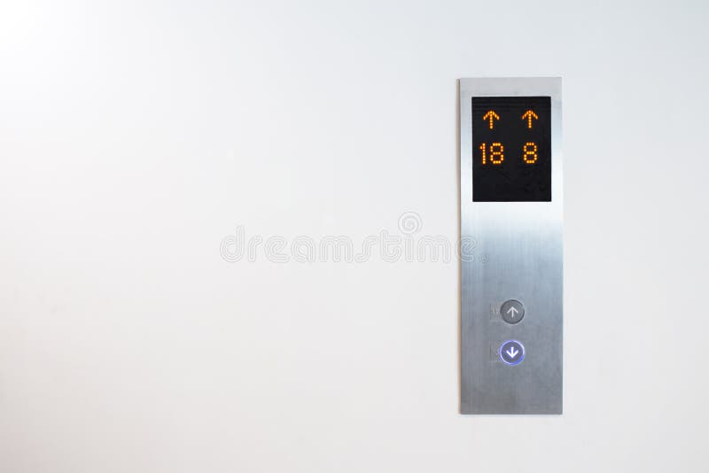 Elevator Display with Digital Screen with Up and Down Buttons Stock ...