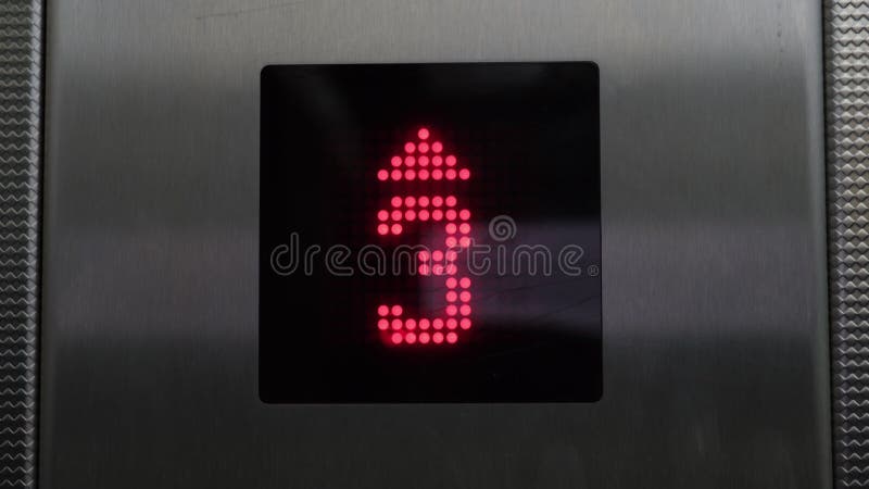 Digital Elevator Display Indicating Movement from First To Fourth Floor ...