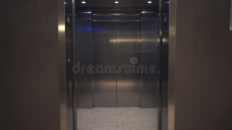 Elevator Door Opens and Shuts Stock Video - Video of indoor, lobby ...