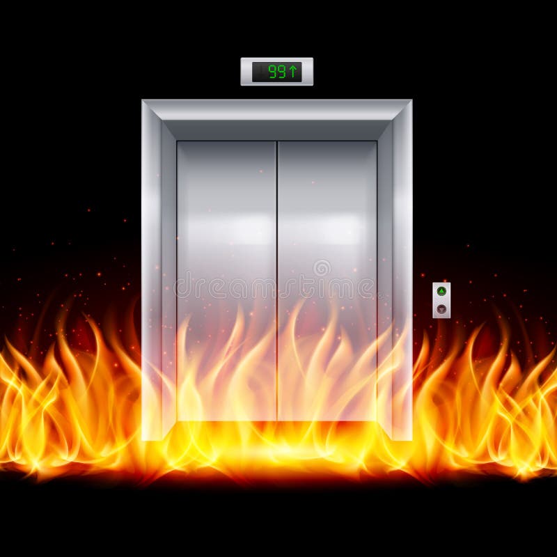 Elevator Doors stock vector. Illustration of digit, illuminated - 69787255