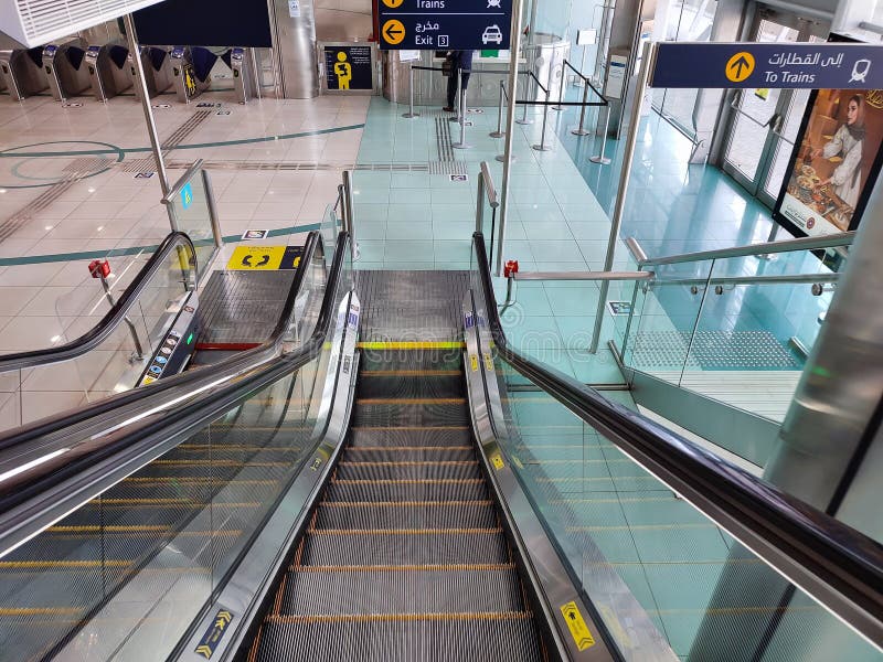 Elevator in Dubai Metro Station Stock Photo - Image of passenger ...