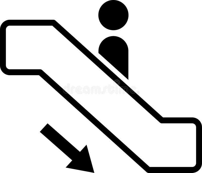 Elevator Escalator Stairs Sign Up and Down Icon Isolated on White ...