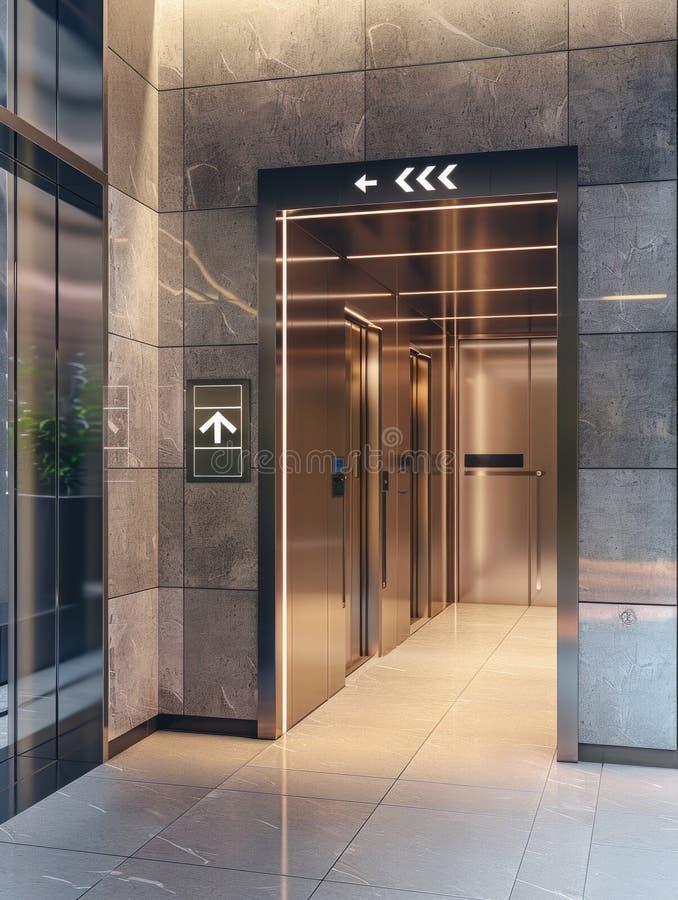 Elevator Exit Sign stock image. Image of corridor, building - 375229025