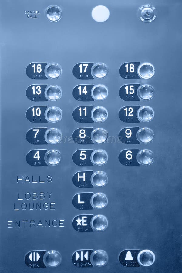 Elevator Floor Buttons. Elevator Control Panel Stock Image - Image of ...
