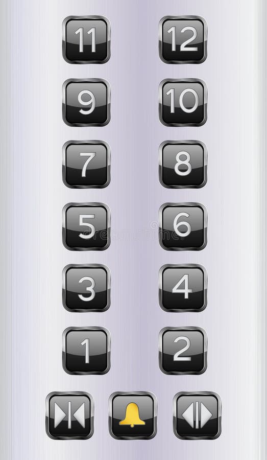 Elevator Floor Buttons. Control Panel Stock Vector - Illustration of ...