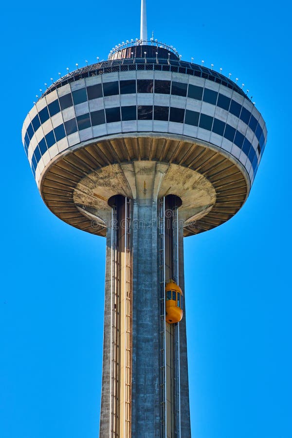 Elevator Going Up Huge Skylon Tower in Canada by Niagara Falls ...