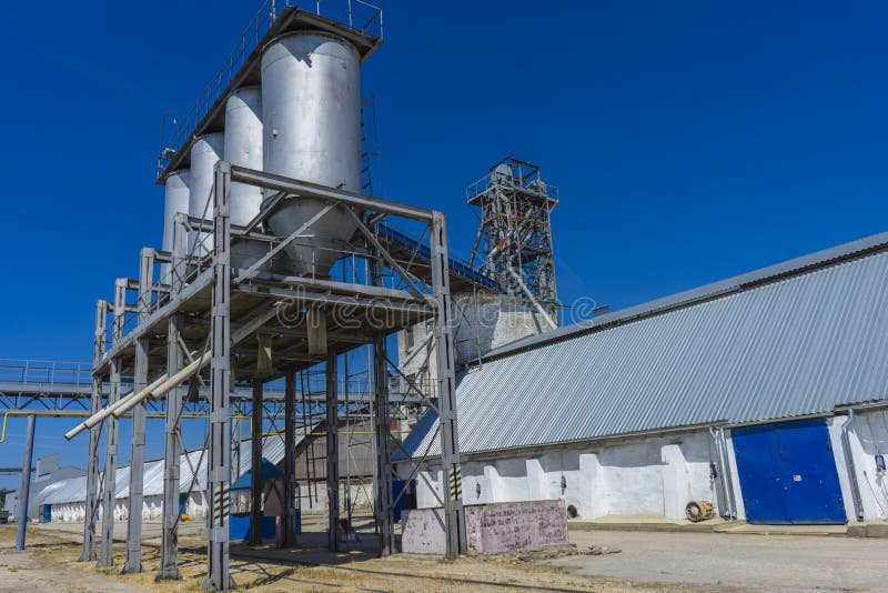 Elevator Grain Loading Point and Granary. Complex for Storing Grain ...