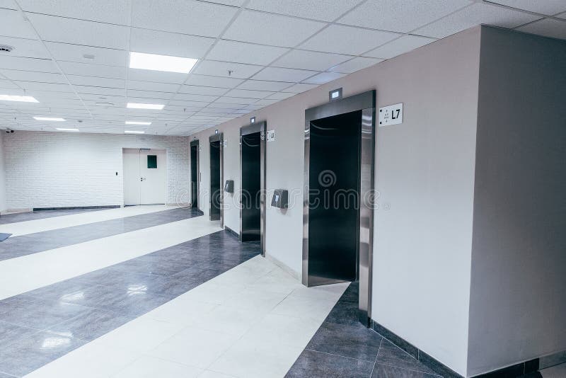 Elevator Hall in New Building Stock Image - Image of interior, hall ...