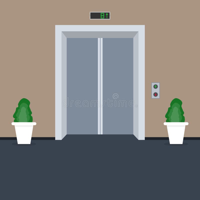 Elevator, Elevator Icon in Building, Room Interior with Realistic ...