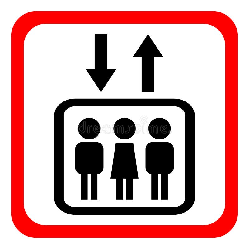 Do Not Use Elevator Sign. Do Not Use Lift, Prohibition Sign with Up and ...