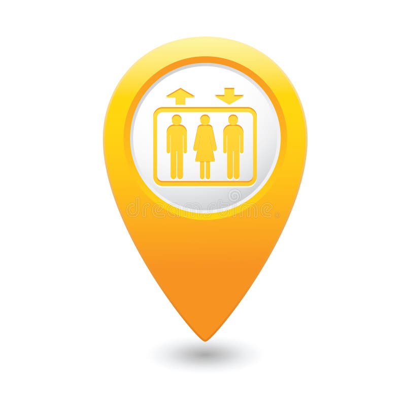 Elevator Icon on the Map Pointer Stock Vector - Illustration of ...