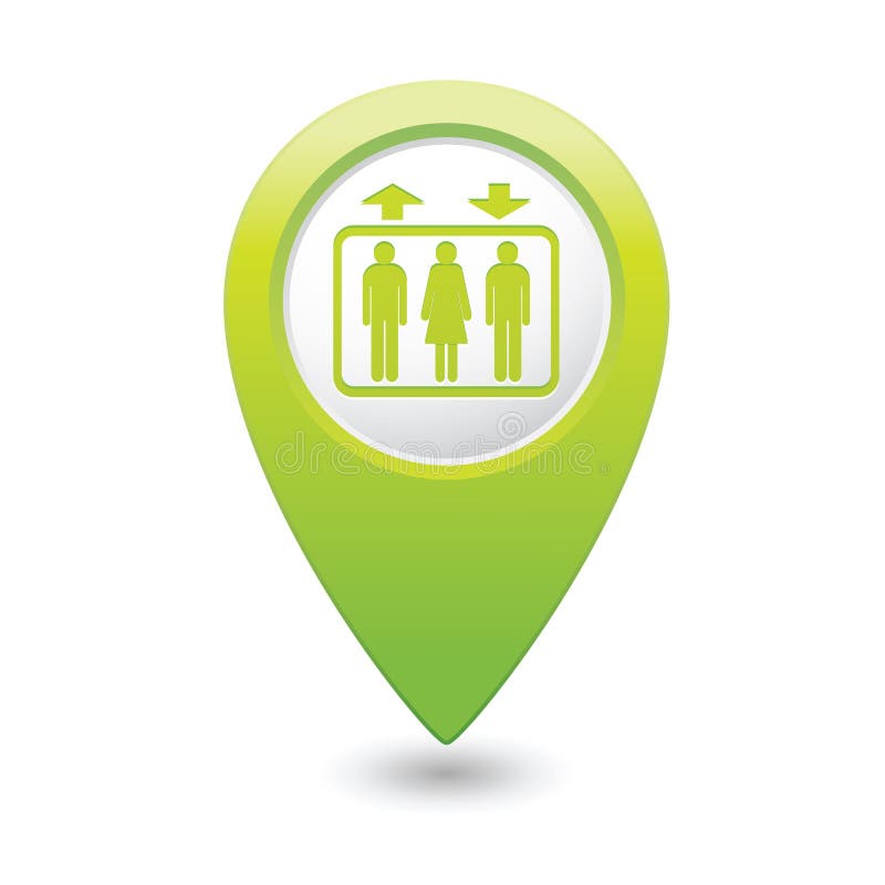 Elevator Icon on the Map Pointer Stock Vector - Illustration of levels ...