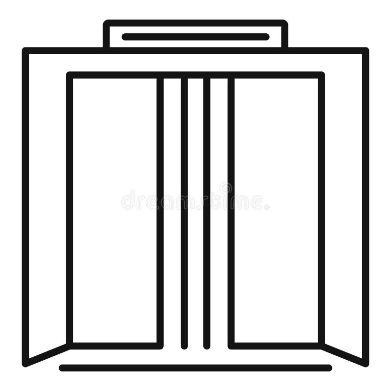 Elevator Icon, Outline Style Stock Vector - Illustration of house ...