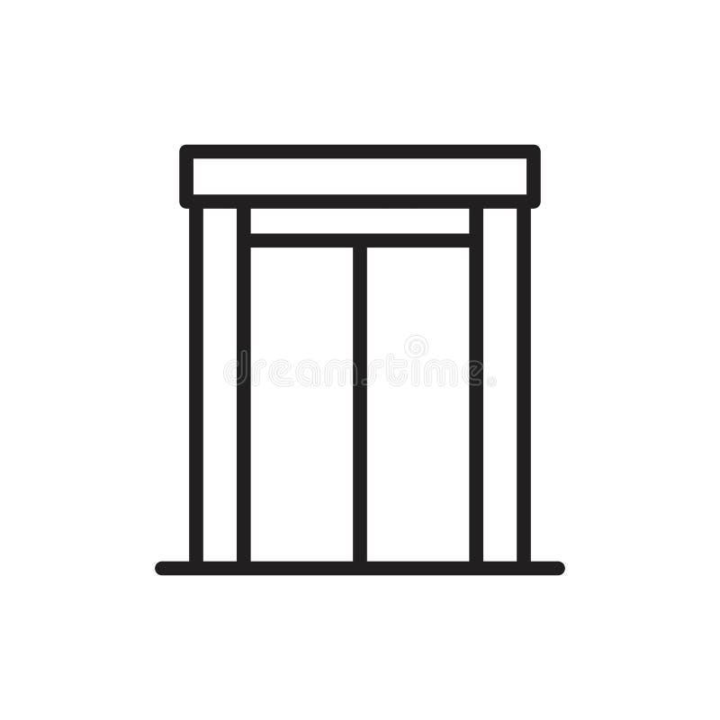 Elevator Icon Simple Thin Outline Stock Vector - Illustration of ...