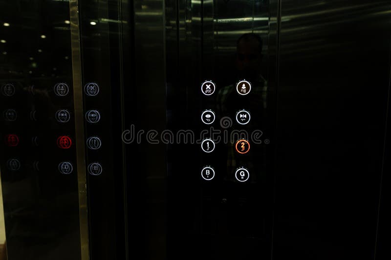 Elevator Important Information Indication Panel in Low Light Stock ...