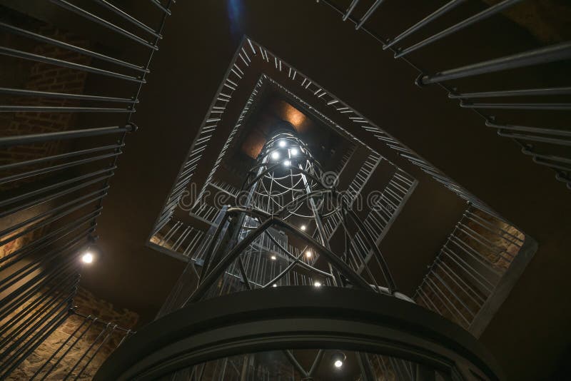 Low Angle View of the Elevator Inside the Prague Astronomical Clock ...