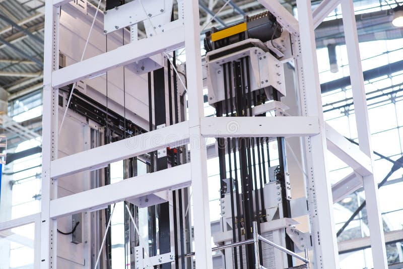 Elevator Installation, Lift Technician Installing a Modern Elevator ...