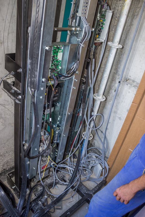 Elevator Installation stock photo. Image of adjustment - 34976020