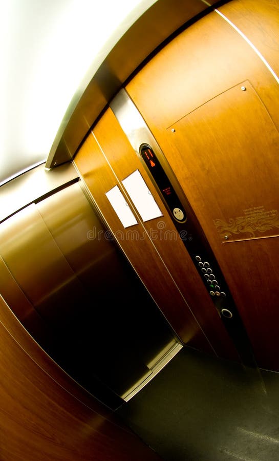 Elevator interior stock photo. Image of panel, wooden - 14296164