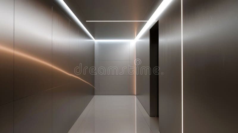 Elevator Interior with Ambient Lighting. Generative Ai Stock ...