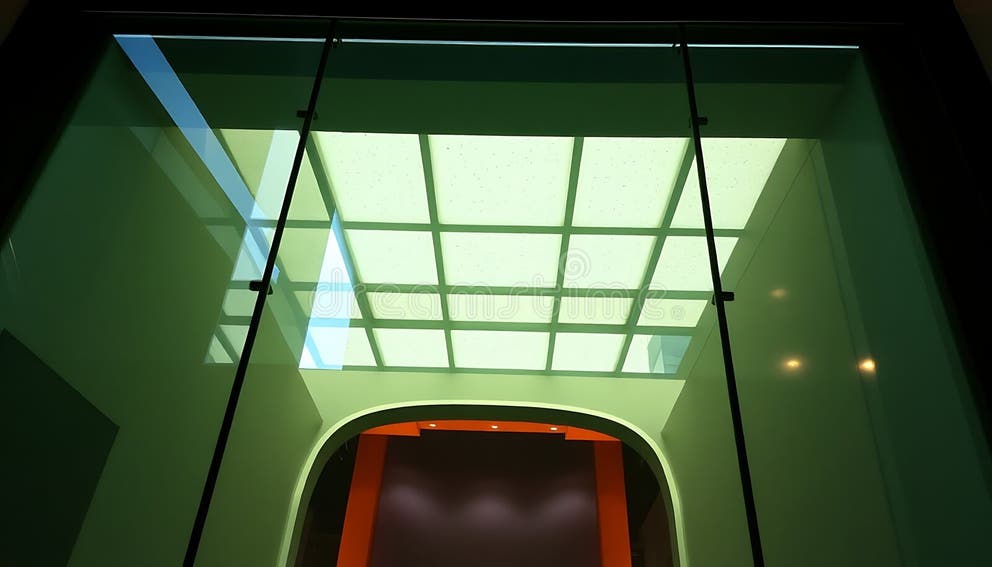 Elevator Interior with Lights, Representing Modern Architecture and ...