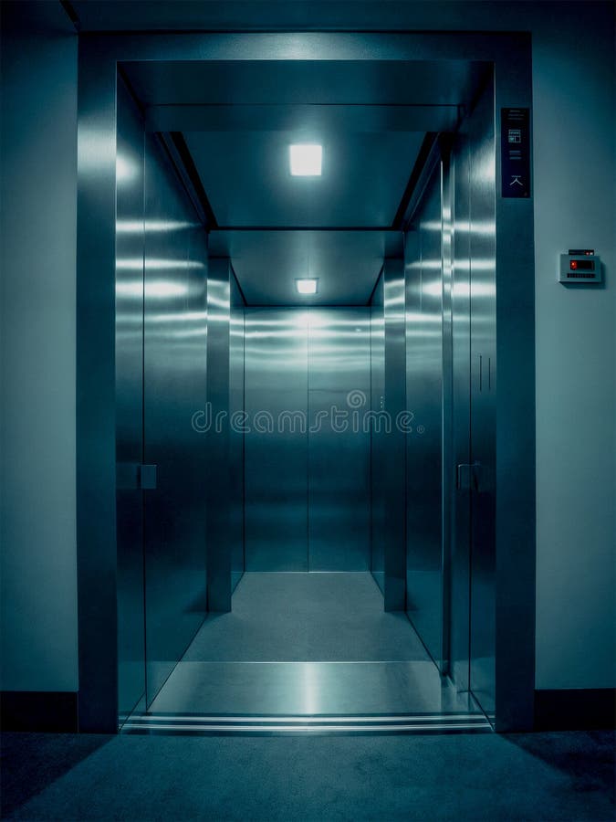 Elevator Interior with Modern Design Illuminated by Bright LED Lights ...