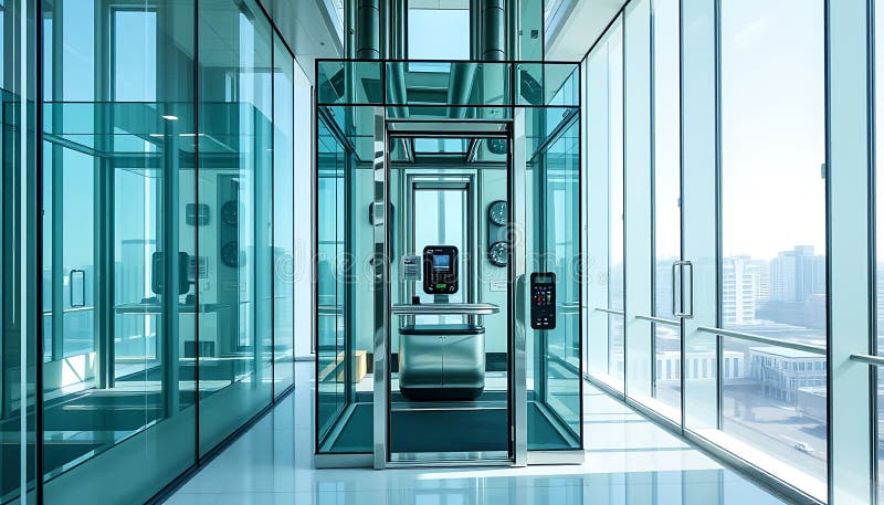 Elevator Interior Modern Design Lift Cabin Transportation Technology Mobility Generative AI ...