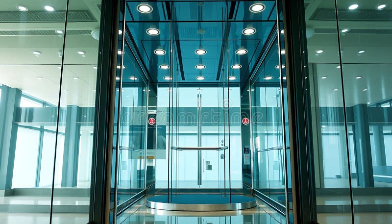 Elevator Interior Modern Design Lift Cabin Transportation Technology Mobility Generative AI ...