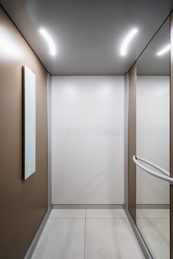 Elevator Interior in Residential Building with Empty Space Inside Stock ...