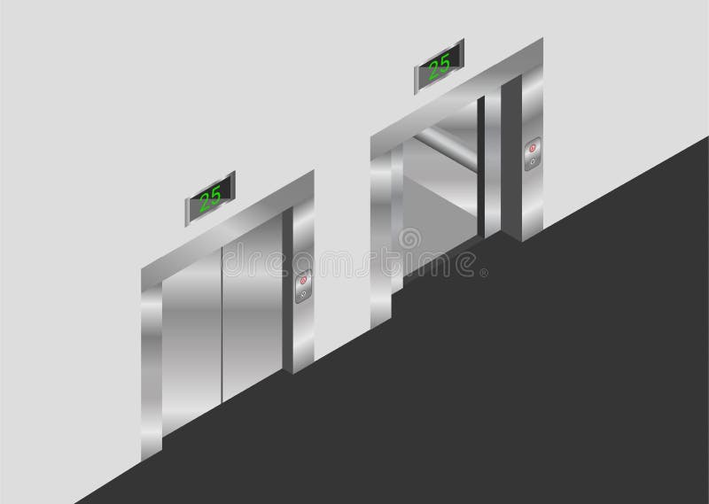 Elevator Isometric Design Set Stock Vector - Illustration of lift ...