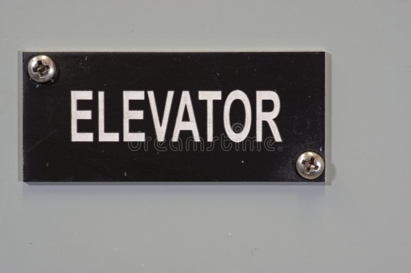 Elevator Label on a Metal Panel Stock Image - Image of component ...