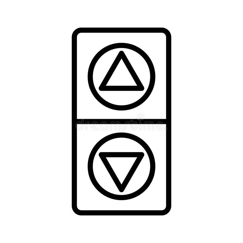 Elevator, Lift Button Icon Linear Logo Mark in Black and White Stock ...