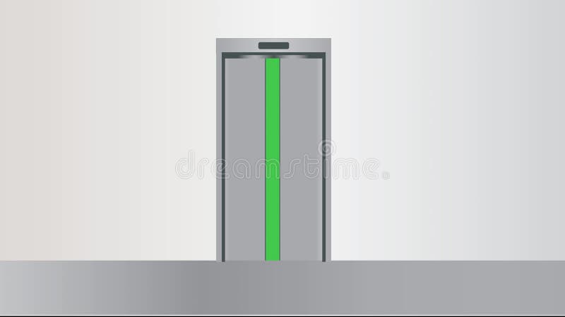 Elevator Lift Doors Closing and Opening by Revealing the Green Screen ...