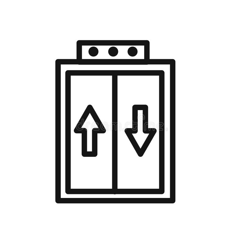 Elevator Lift Icon Linear Vector Graphics Sign Stock Illustration ...