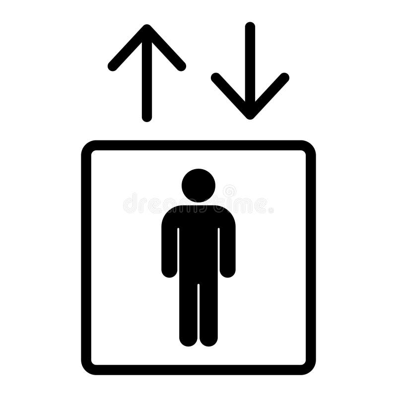 Elevator Lift Icon Man and Arrows Up Down Icons. Elevator, Lift Icons ...