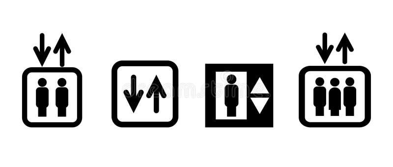 Elevator, Lift Icon Set. Vector Graphic Illustration Stock Vector ...