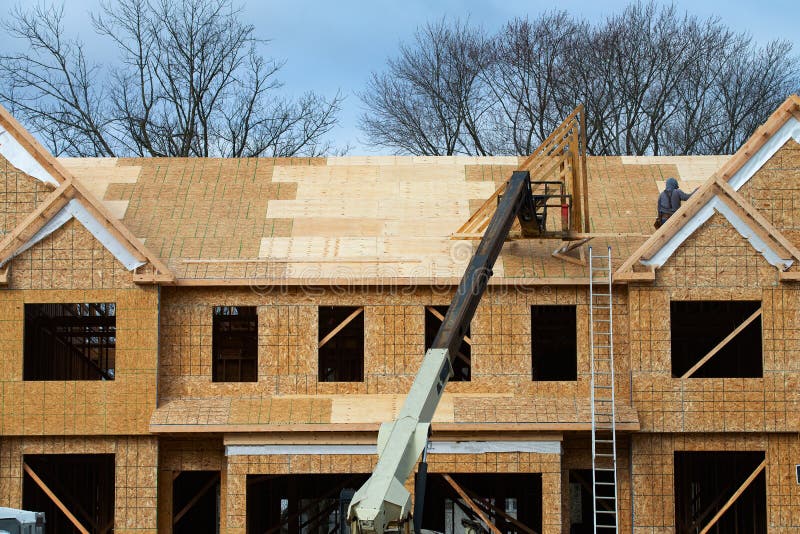 Elevator Lifting of Building Materials Stock Photo - Image of platform ...